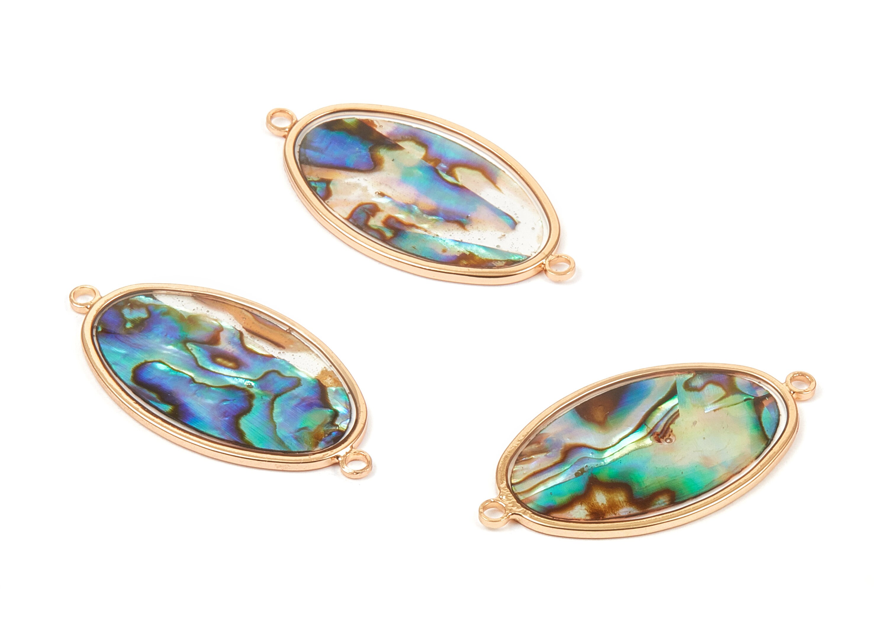 Abalone Shell Oval Connectors Natural Abalone Shell Oval - Etsy