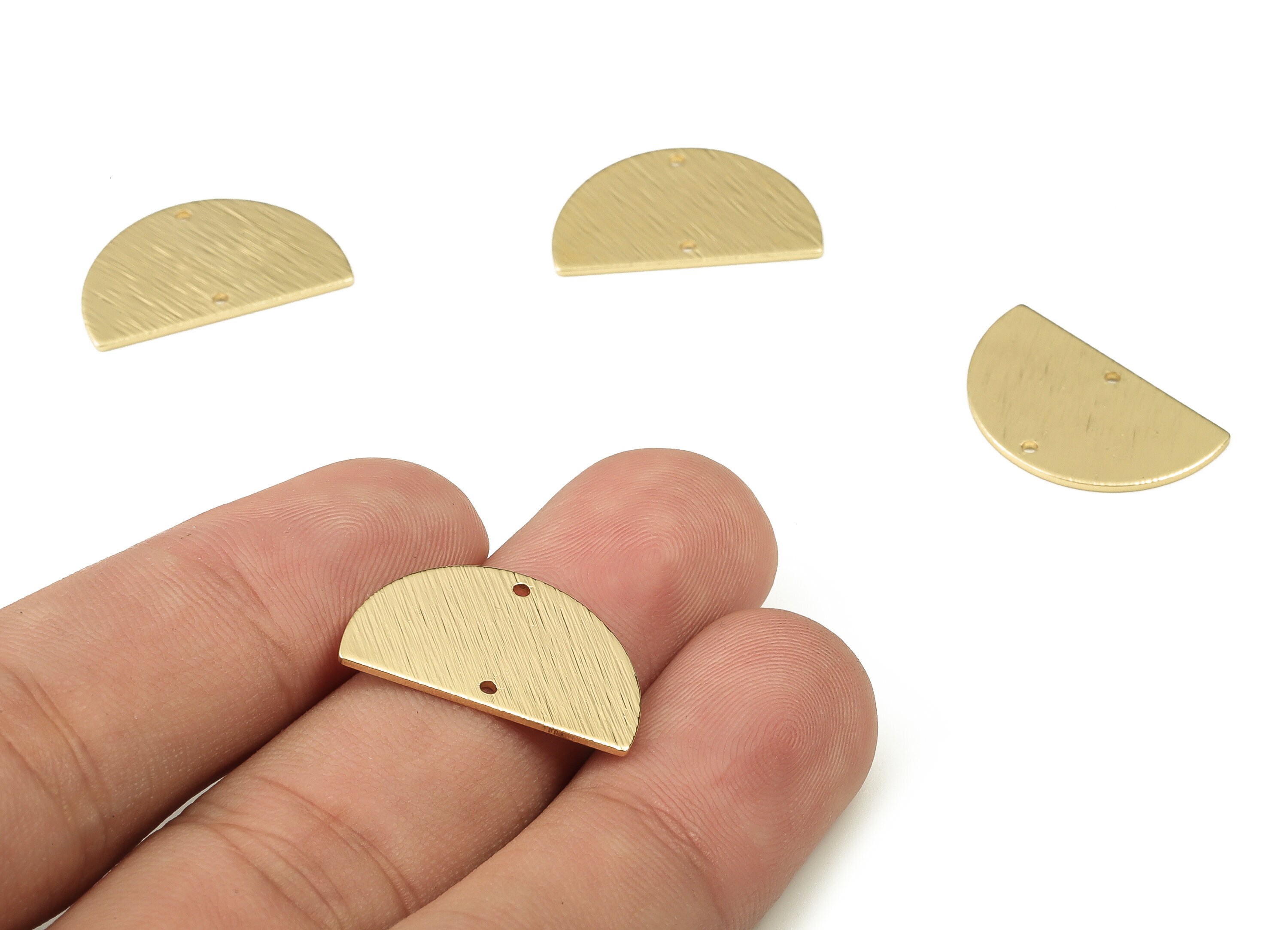 Brass Half Moon Connectors Gold Textured Semicircle Charms - Etsy