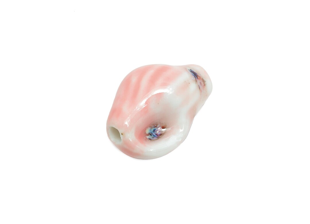 Glazed Ceramic Conch Shell Beads - Textured Ceramic Shell Beads ...