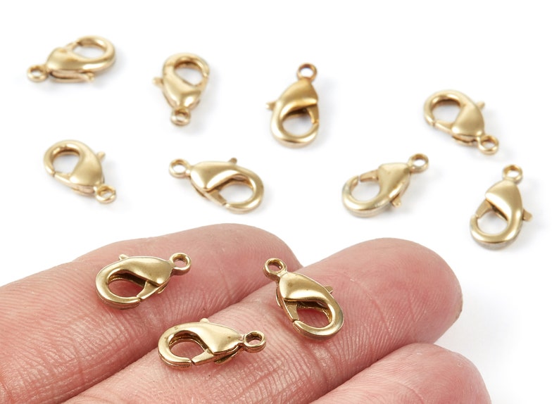 Brass Parrot Clasp - 902 Raw Brass Lobster Claw Clasps - Jewelry ...