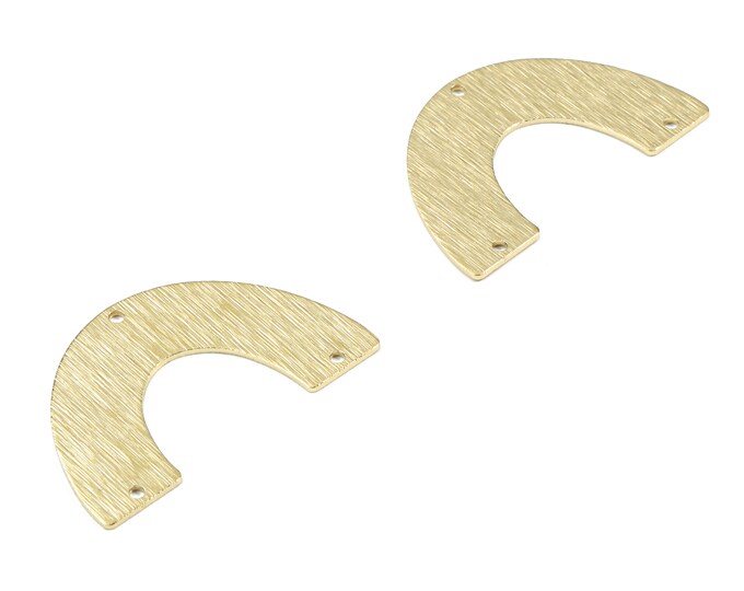 Brass Semi Circle Connector Raw Brass Textured Half Moon - Etsy