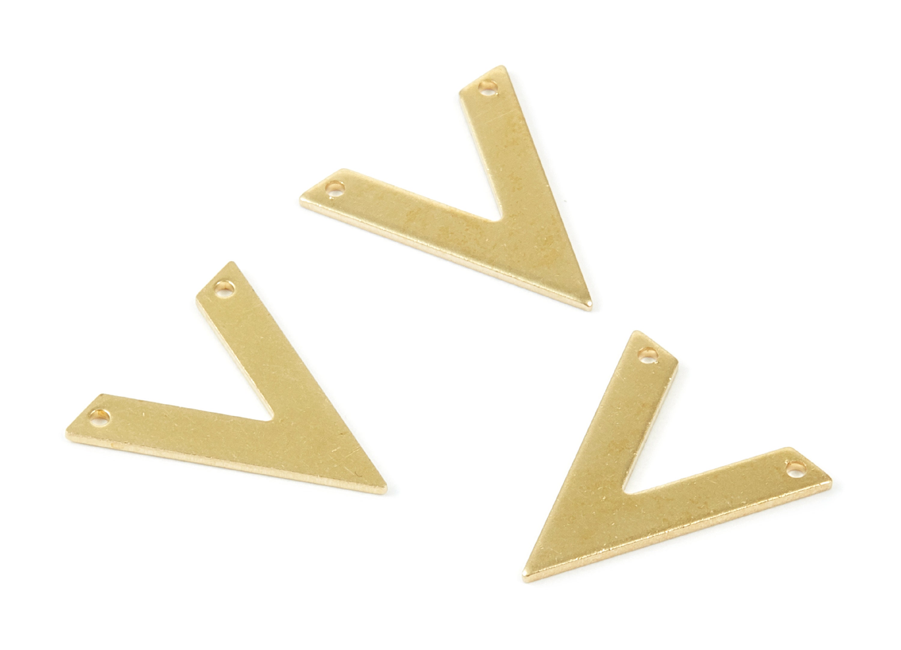 Brass V Charms V Shaped Raw Brass Charms Connector With 2 | Etsy