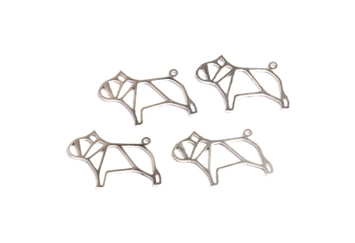 Stainless Steel Dog Charm Dog Shaped Stainless Steel Charms - Etsy