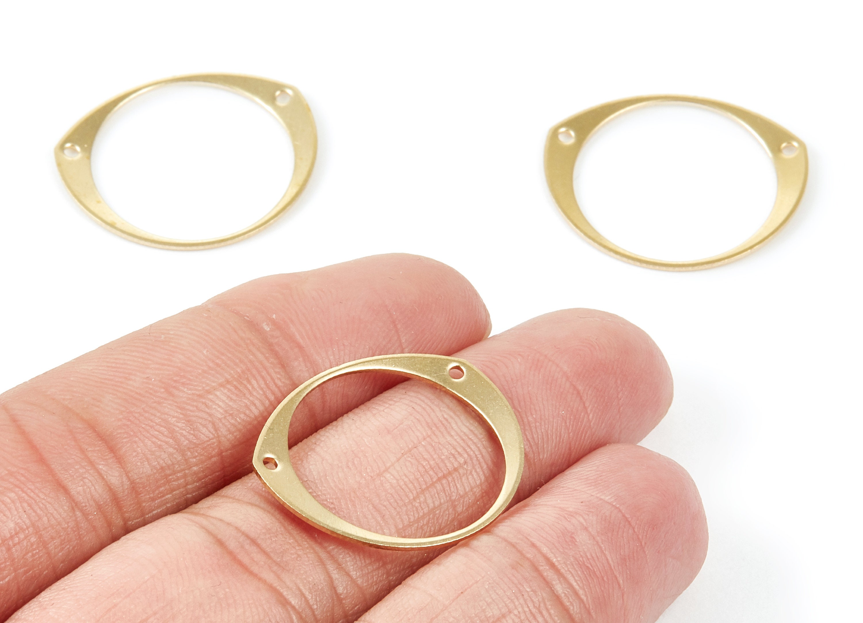 Brass Round Charms Round Raw Brass Connectors With 2 Holes | Etsy