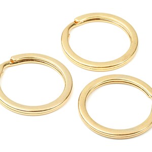 KC Gold Tone Metal Key Rings - Flat Split Rings - Circle Key Rings ...