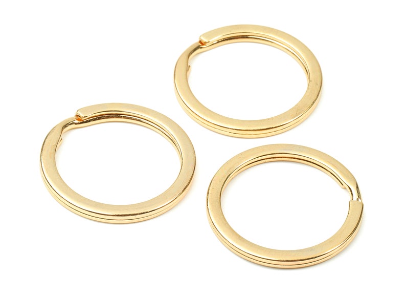 KC Gold Tone Metal Key Rings Flat Split Rings Circle Key - Etsy