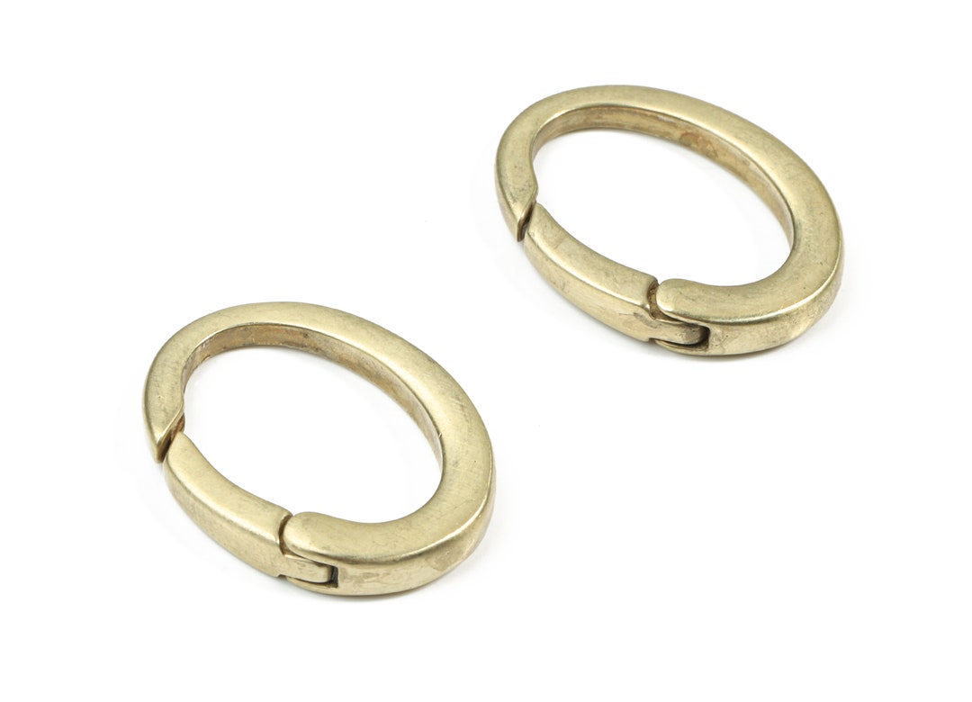 Brass Spring Clasps - Raw Brass Oval Ring - Open Spring Clasp - Clasps ...