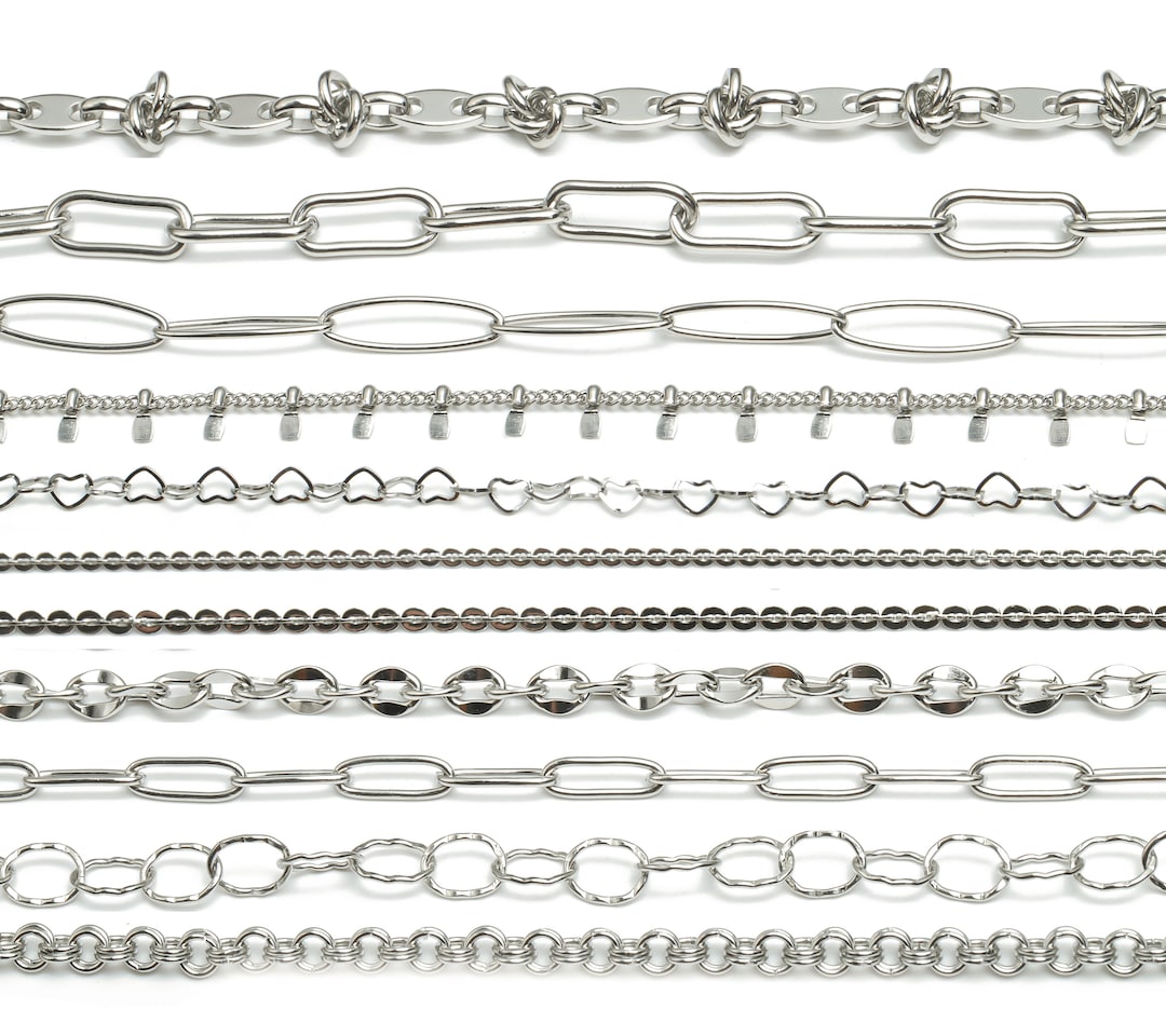 Steel Paper Clip Chain - 304 Stainless Steel Cable Chain - Hammered ...