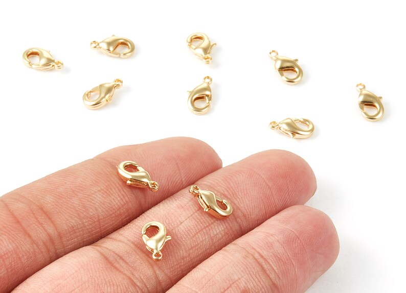 Real Gold Plated Brass Parrot Clasp - 18K - Gold Plated Brass Lobster ...