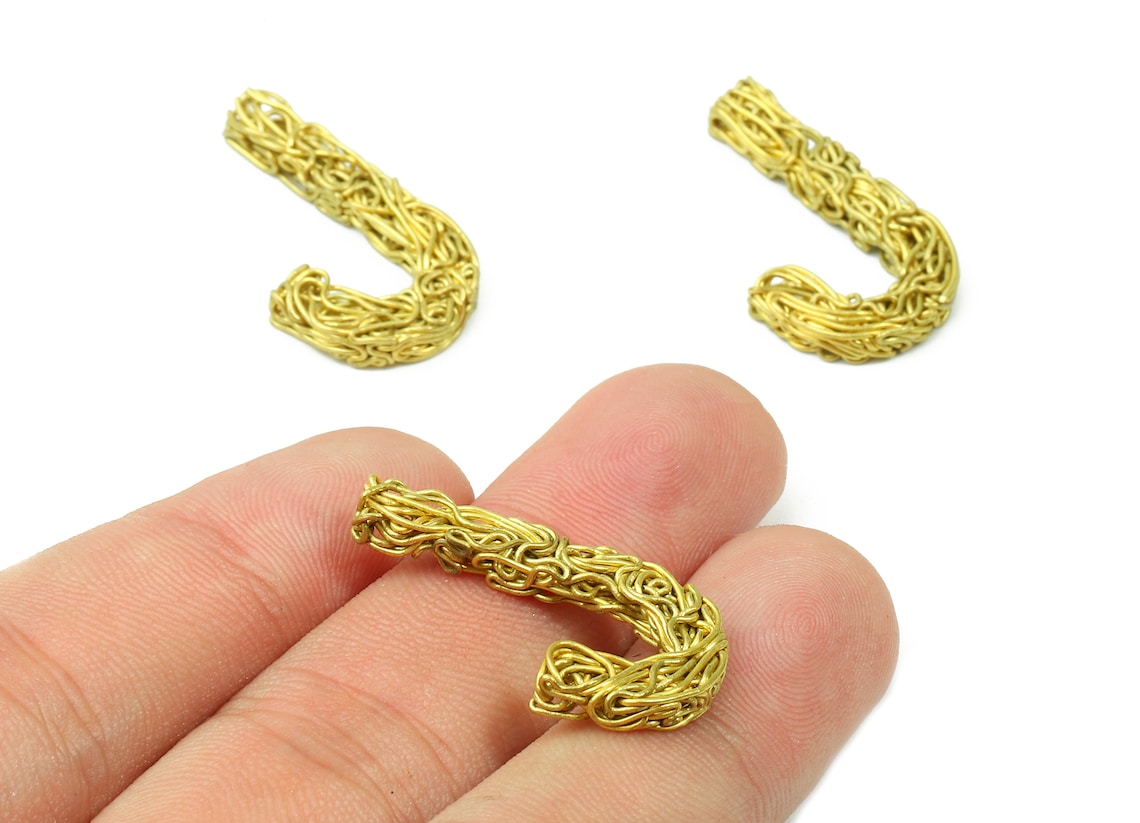 Brass J Letter Pendant Raw Brass Hammered Wire Letter J - Etsy