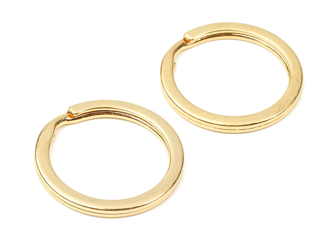 KC Gold Tone Metal Key Rings - Flat Split Rings - Circle Key Rings ...