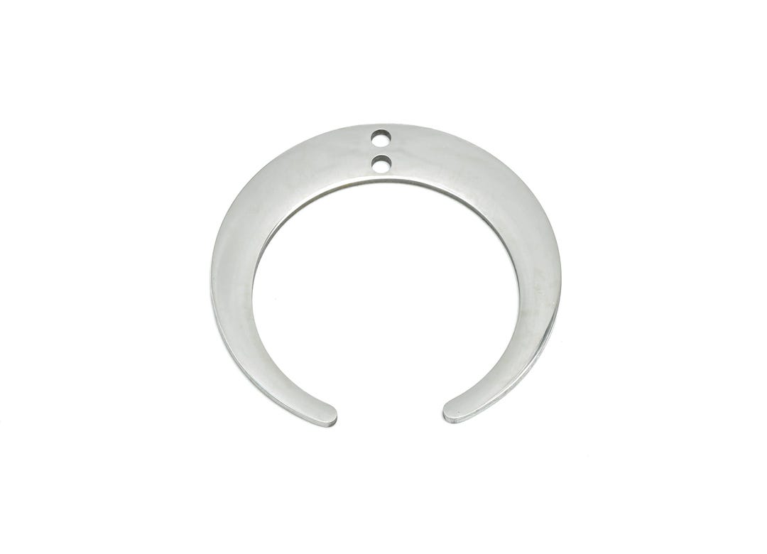 Steel Crescent Connector - Steel Open Lunar Pendant - Celestial Jewelry ...