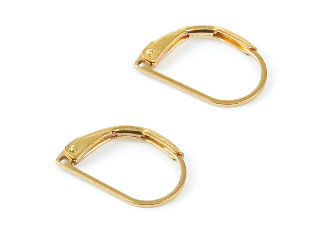 Brass Leverback Earring Clasp - Raw Brass Plain Leverback - Earring ...
