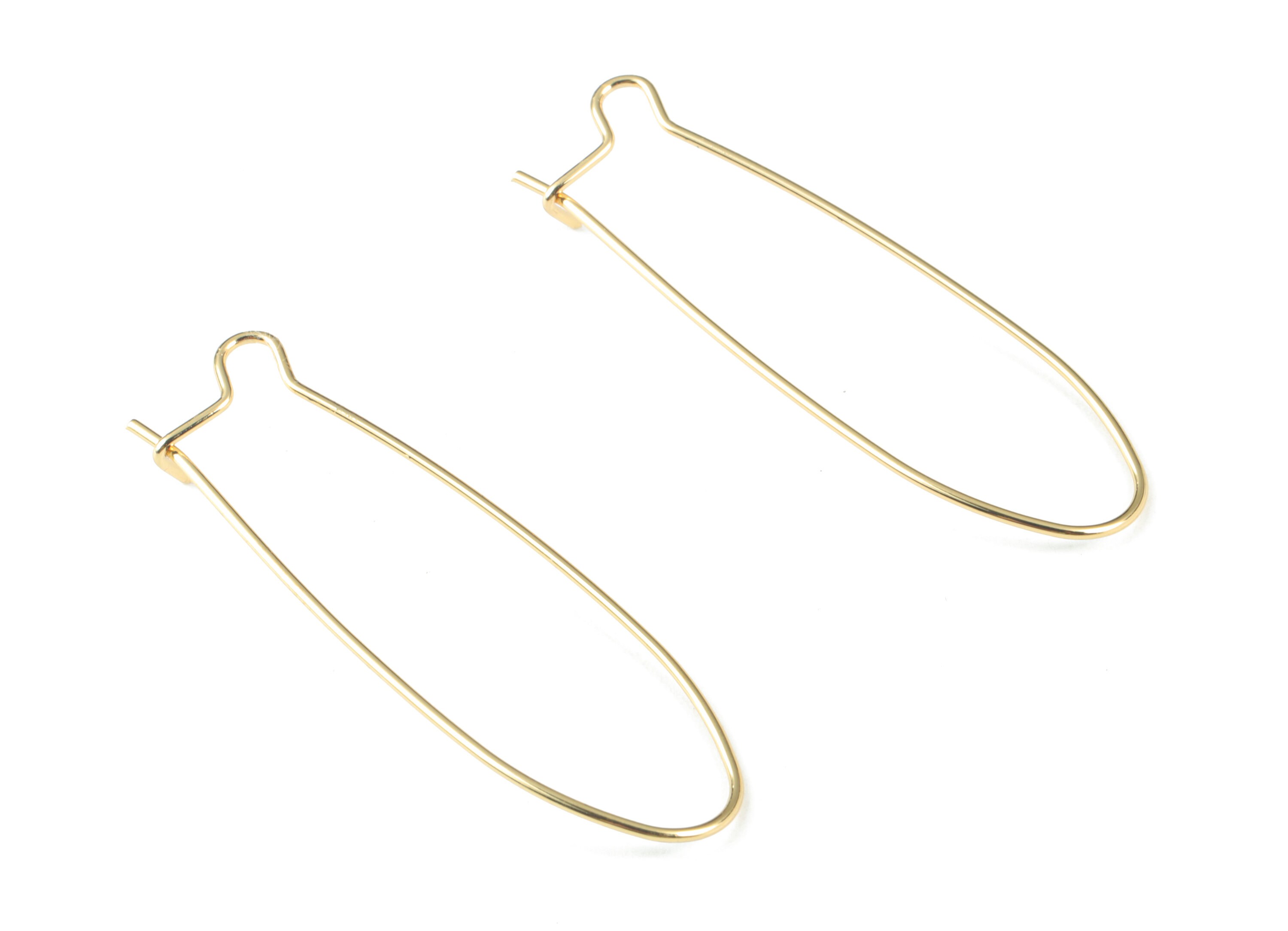 Gold Kidney Earring Wire 18K Real Gold Brass Ear Wire - Etsy