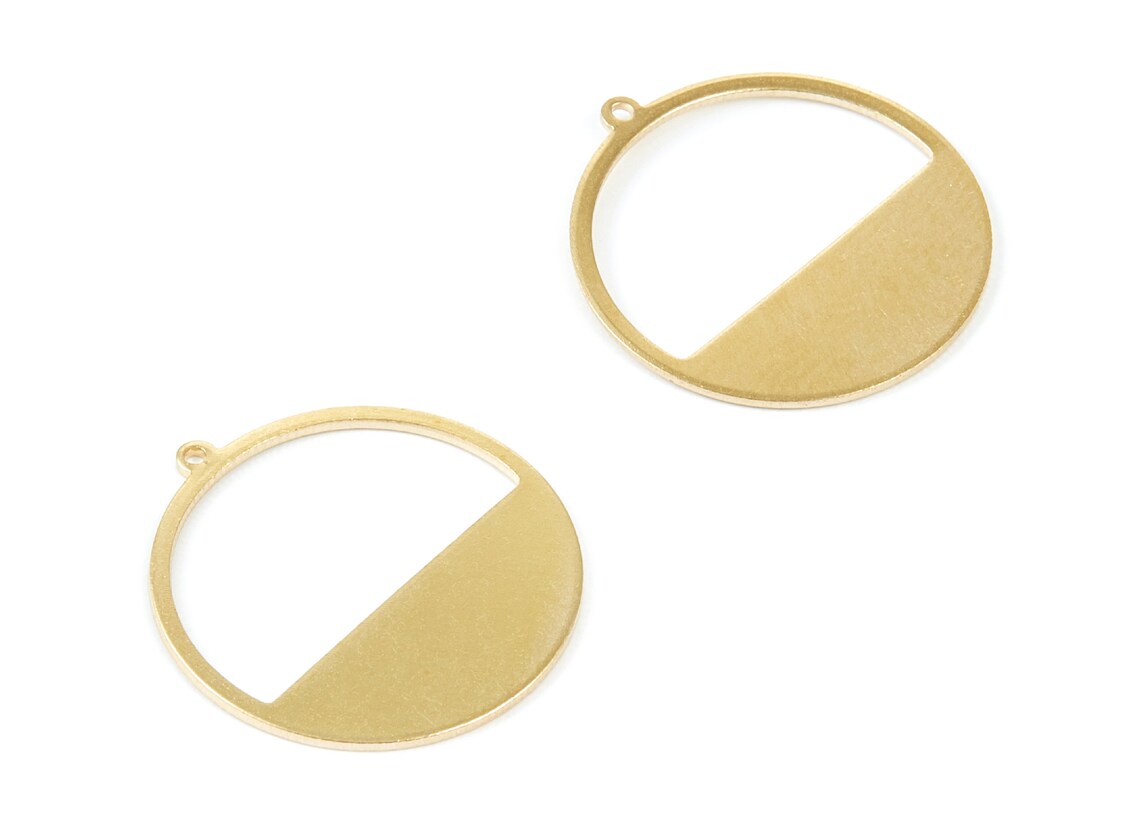 Brass Round Charms Round Raw Brass Pendant Earring - Etsy