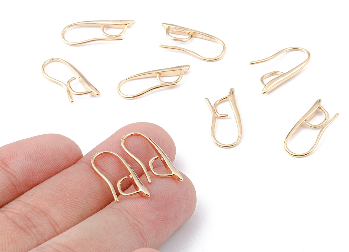 Brass Earring Wires Brass Earring Hooks 18K Rose Gold - Etsy