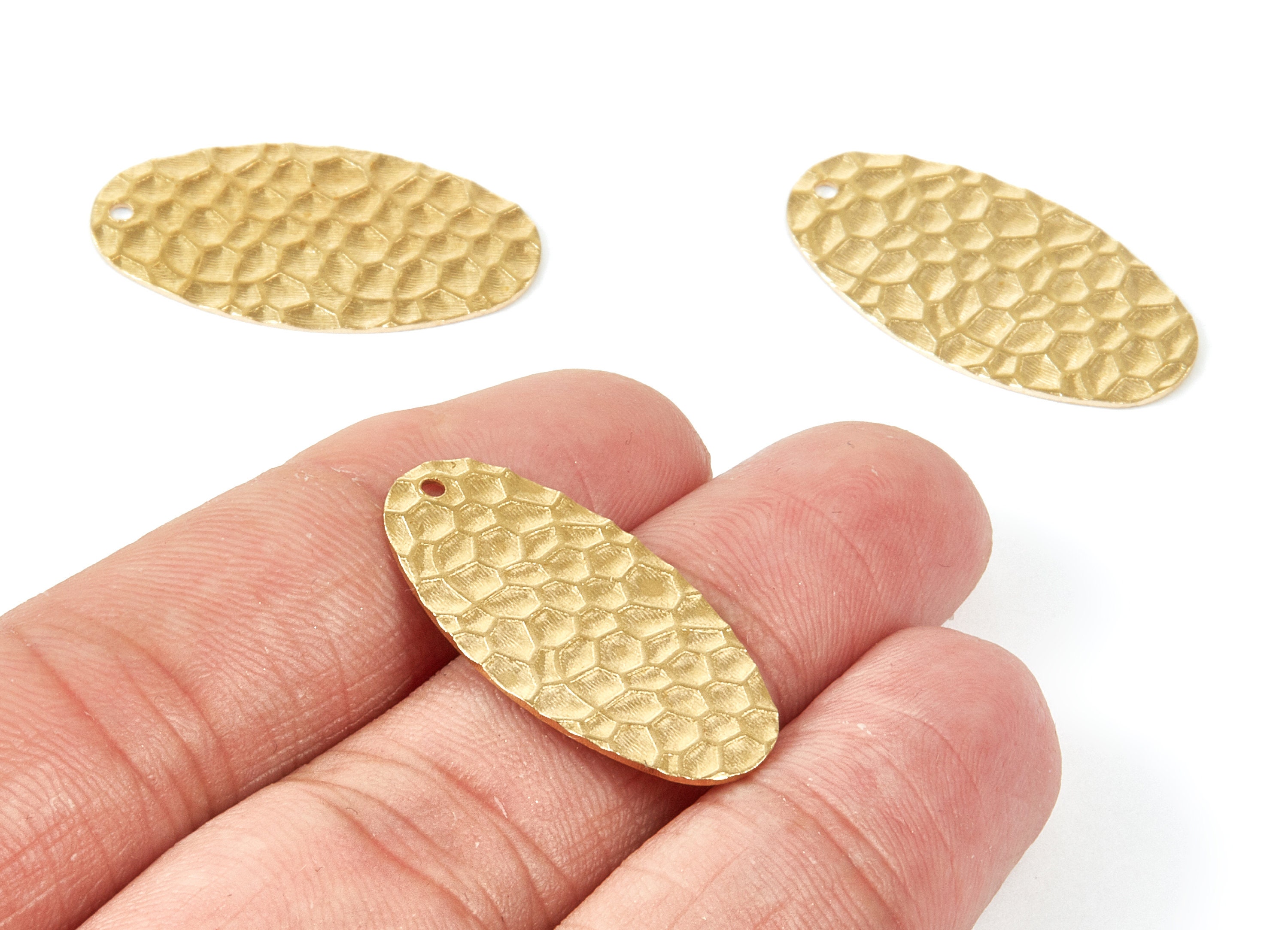 Brass Hammered Oval Charms Hammered Oval Stamping Blanks Raw - Etsy