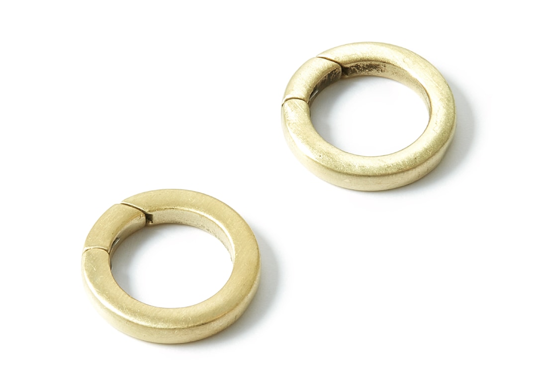 Brass Spring Clasps - Circle Shaped Raw Brass Ring - Open Spring Clasp ...