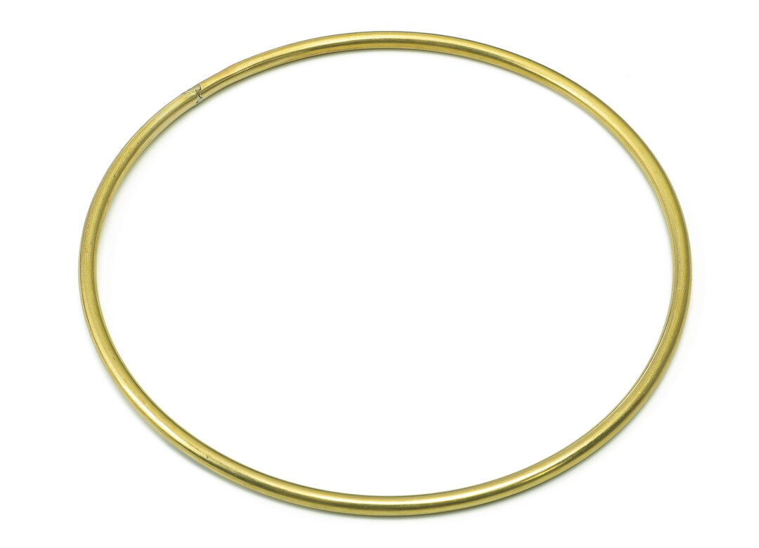Circle Macrame Ring - Raw Brass Curved Himmeli Tube - Round Hanging ...