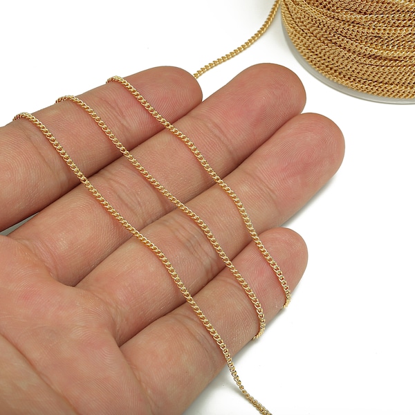 18k Round Curb Chain - Etsy