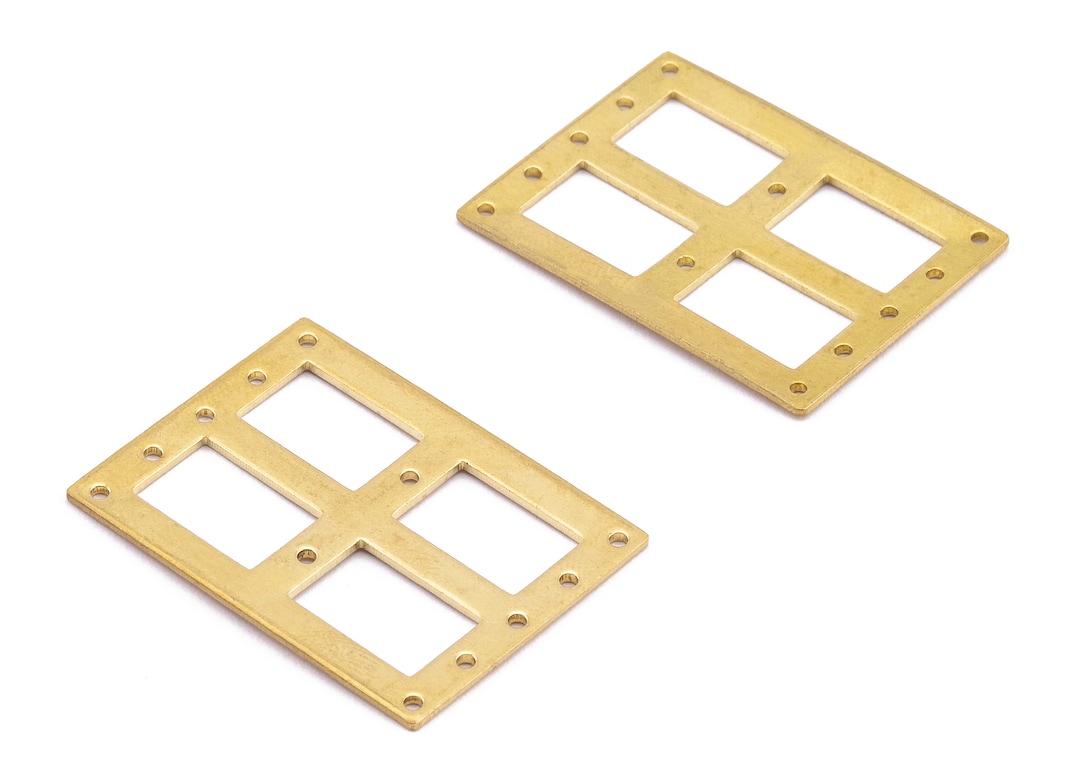 Brass Rectangle Connectors - Raw Brass Rectangle Connectors - 12 Holes ...
