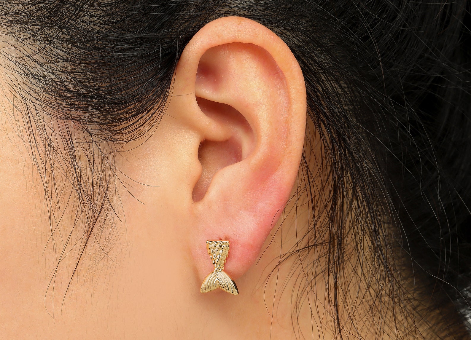 Brass Fishtail Earring Posts Fishtail Earring Stud 18K - Etsy