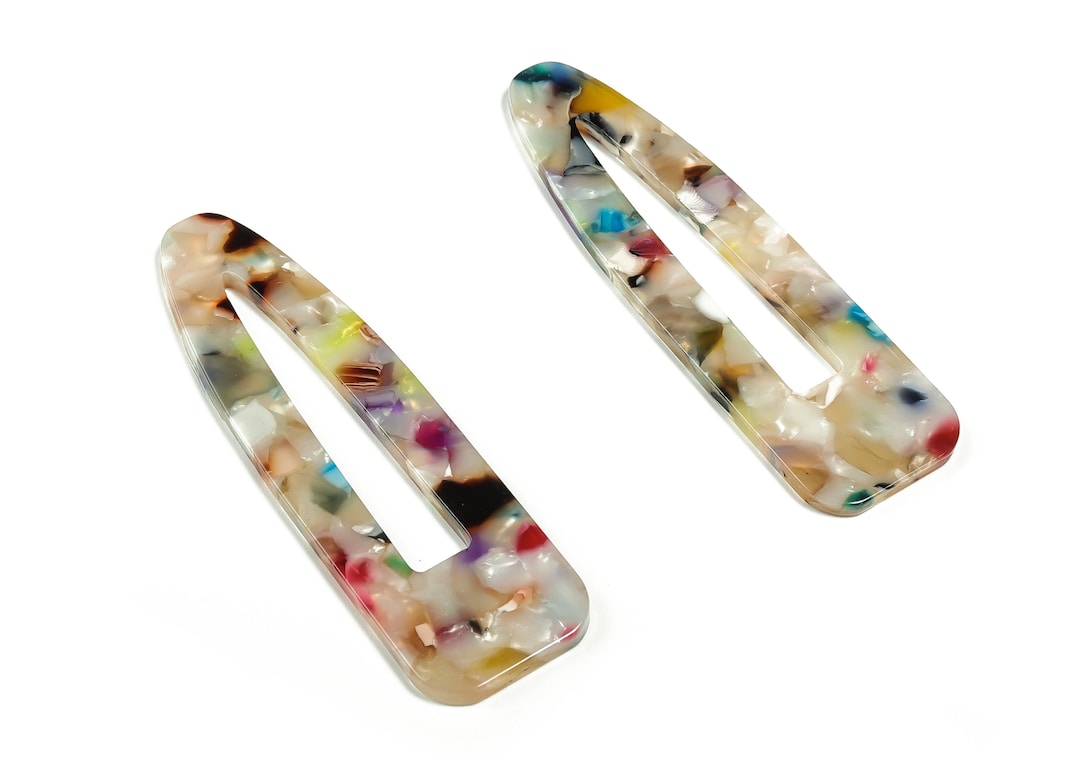 Acetate Acrylic Hair Barrette - Tortoise Shell Hair Clip - Color Code ...