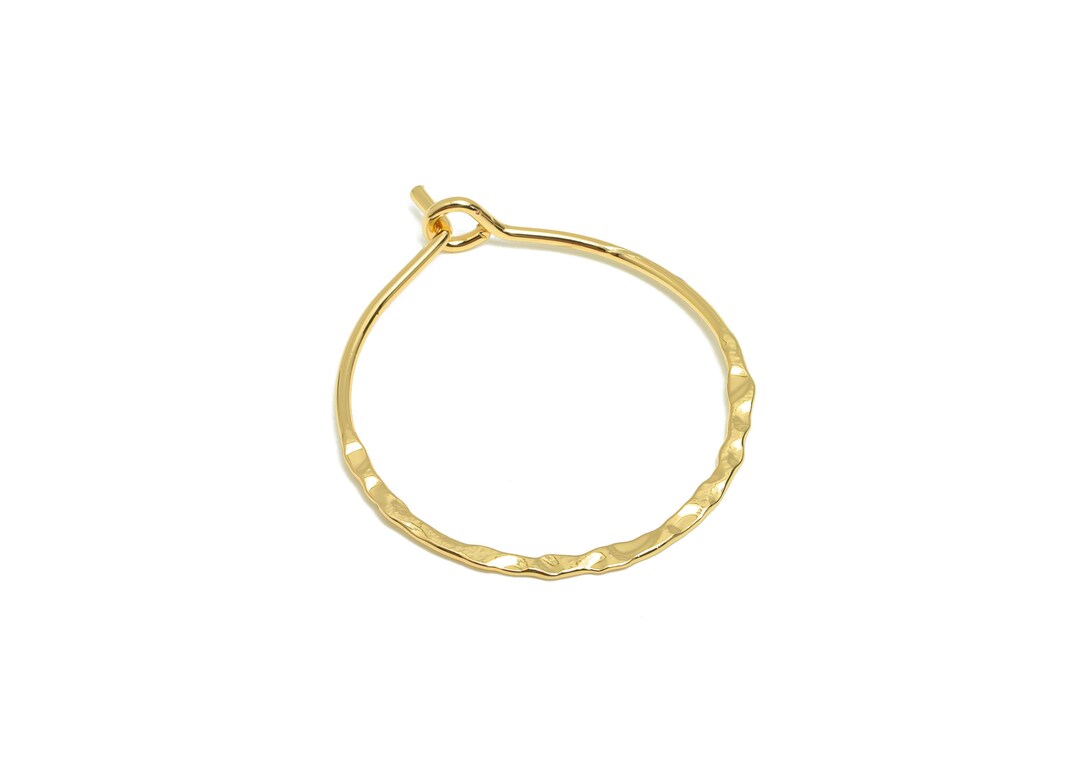 Hammered Hoop Earring - Chic Gold Hoop Earring Clasp - Brass Everyday ...