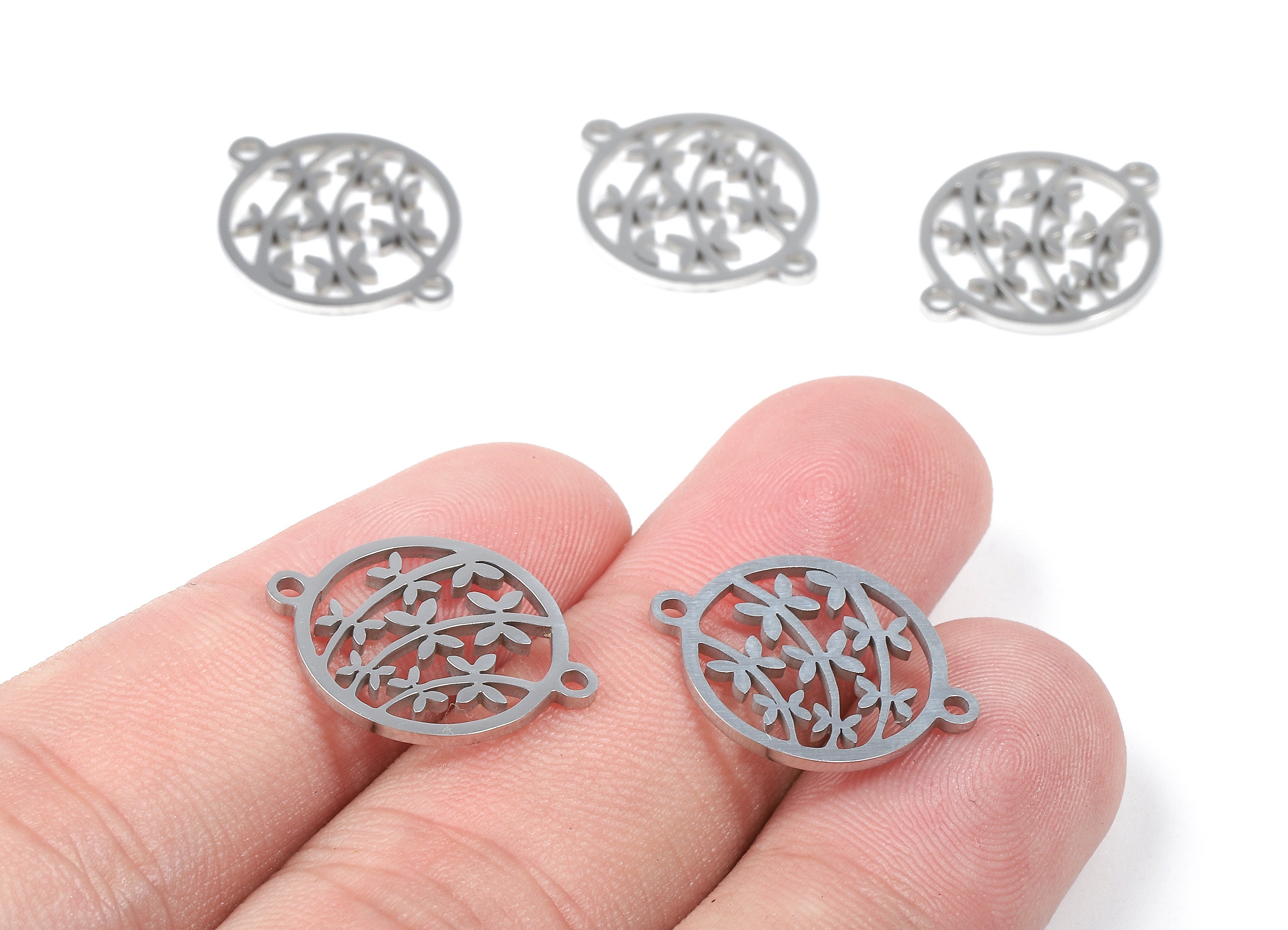 Stainless Steel Flower Connector Flower Earrings Charms and - Etsy
