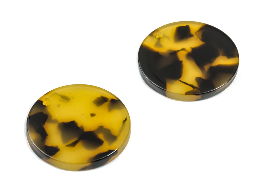 Acetate Round Charms Tortoise Shell Earrings Coin Earrings and Pendant ...