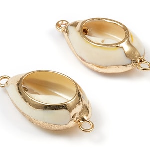 Open Cowrie Connectors - Cut Open Cowrie Seashell Pendant - Natural ...