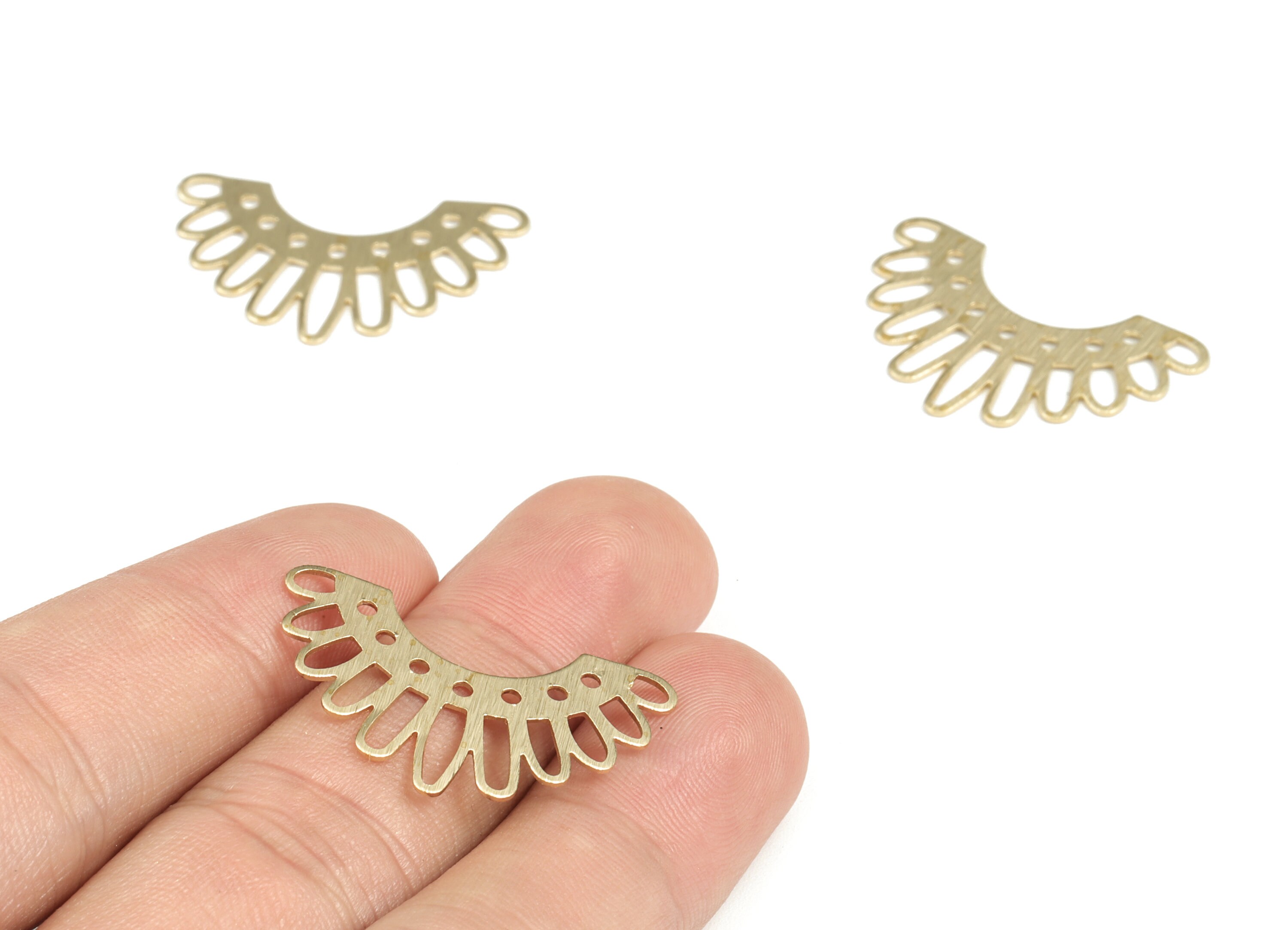 Brass Textured Crown Earring Connector Raw Brass U Earring - Etsy