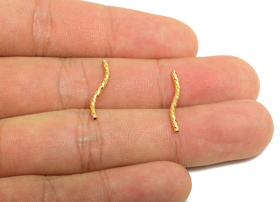 1.5*20 Batch Twisted Tube Bead - Brass Twisted Tube Spacer Bead ...
