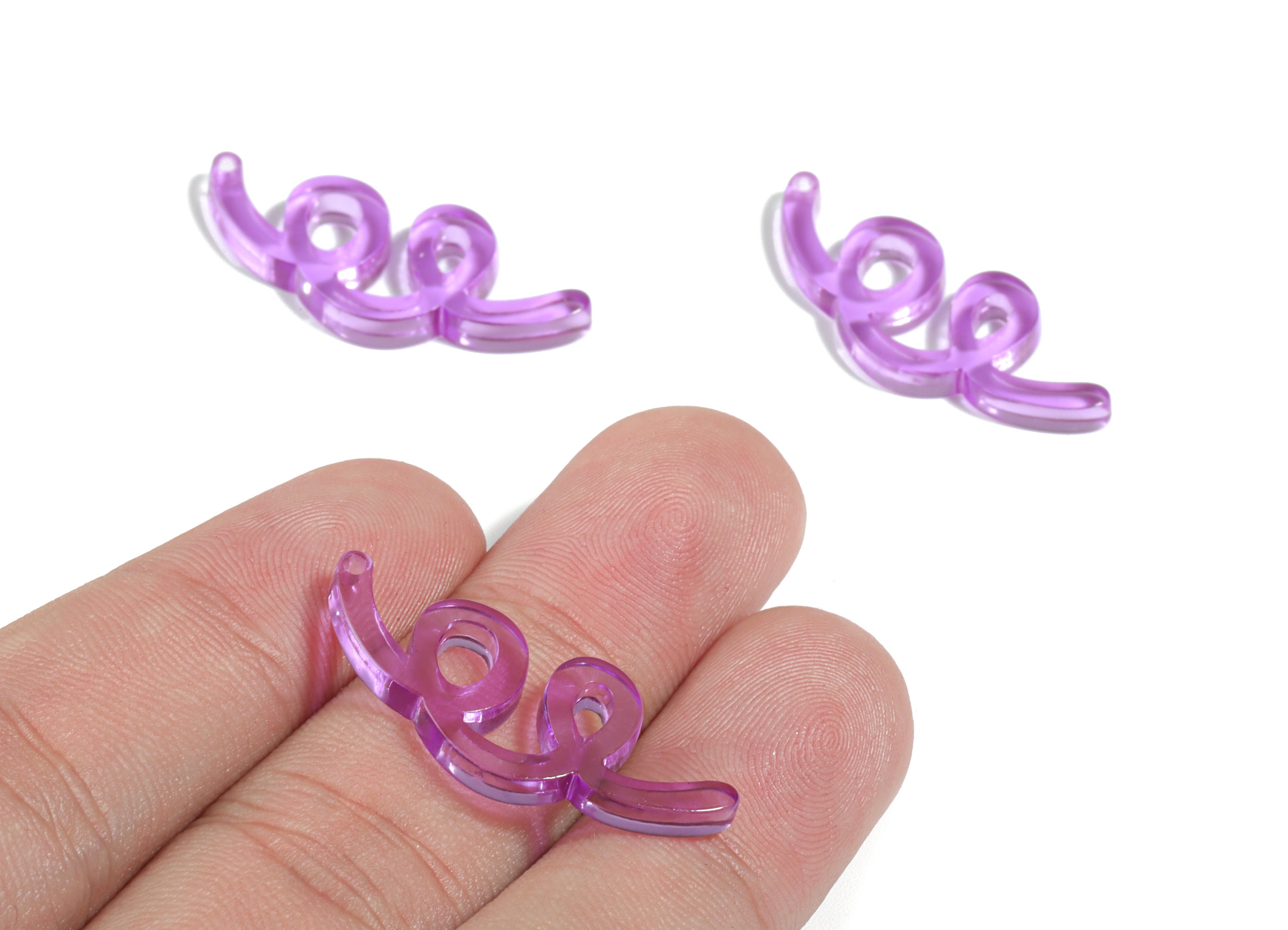 Acrylic Wavy Earring Connector - Purple Knot Earring Charms - Jewelry ...