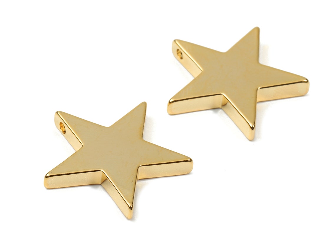 Brass Star Charms Brass Star Stamping Blank 18K Real Gold | Etsy