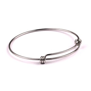 Adjustable Bangle Bracelet - Stainless Steel Bracelet - Two Loops ...