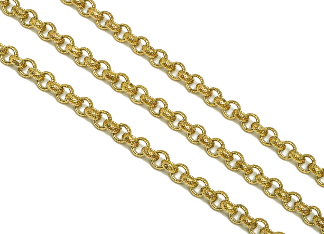 6.5mm Rolo Chain Textured Rolo Chain Hammered Chain Handmade Chain ...