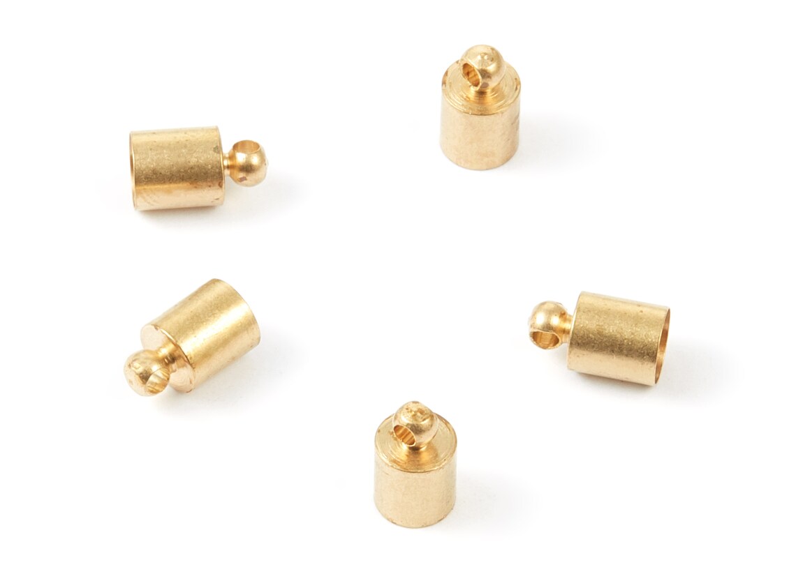 Brass Tassel End Caps - 6*10 - Raw Brass Barrel End - Cord End Caps ...