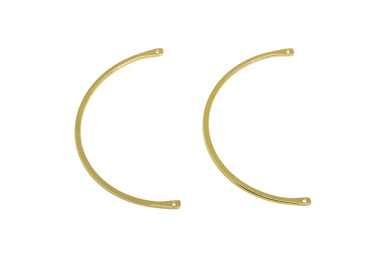 Brass Semicircle Connector - Gold Curved Bar Half Circle Charm ...