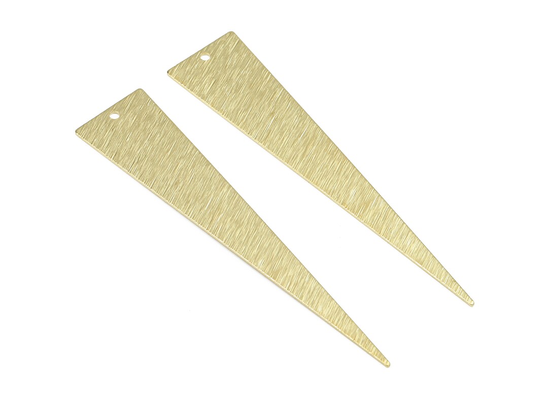 Brass Triangle Charms - Raw Brass Texture Letter Triangle Earrings and ...