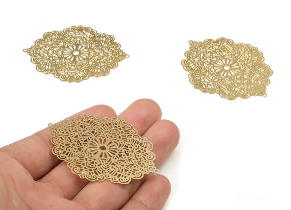 Jewelry & Beauty Jewelry Making & Beading RGP3328 Brass Filigree Flower ...