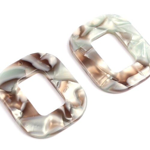 Acetate Rectangle Charms Rectangle Pendant Earring - Etsy