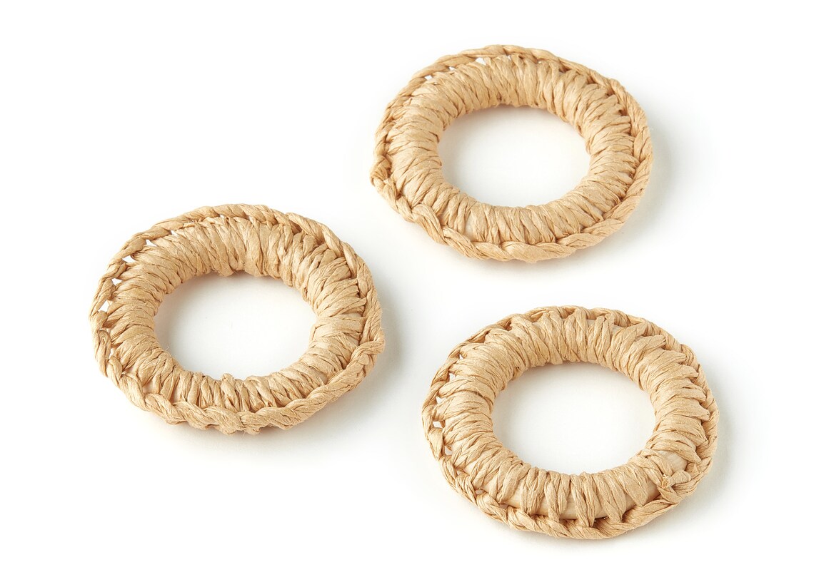 Handwoven Circle Rattan Charms - Circle Rattan Earrings and Pendant ...
