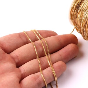 Cube Box Chain - Link Square Chain - Raw Brass Chain - Tiny Cube Box ...