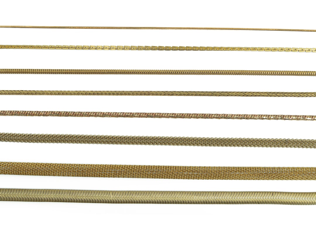 Mesh Chain - Brass Snake Chain - Raw Brass Faceted Chain - Knitted Flat ...