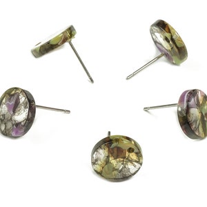 Acetate Round Earring Stud - Round Earring Post and Stud - Earring ...