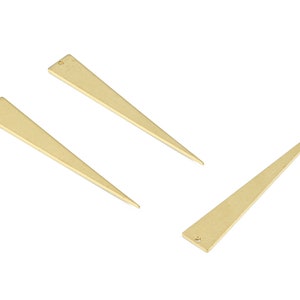Brass Acute Triangle Charms - Raw Brass Long Triangle Earring - Earring ...