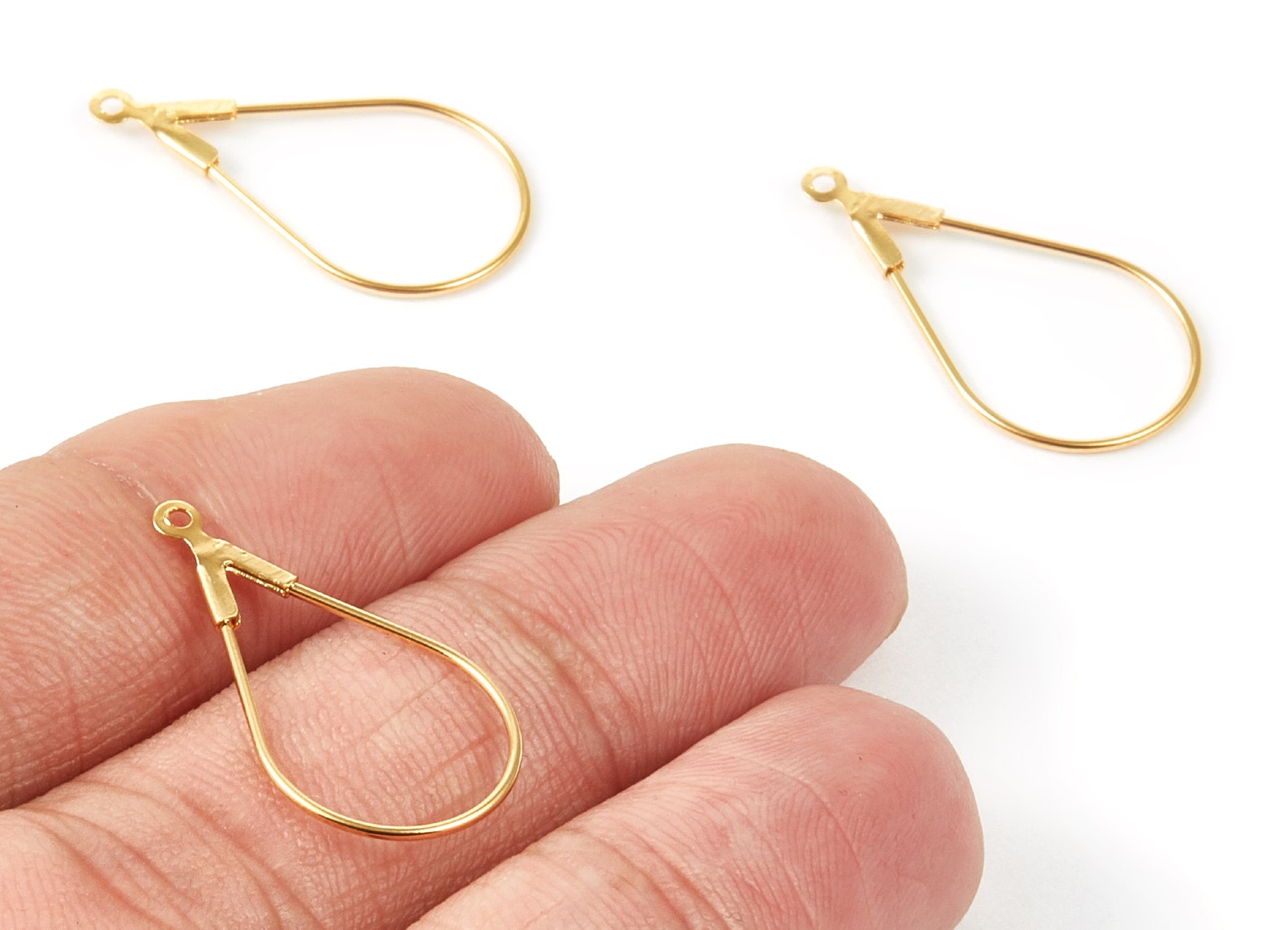 18K Real Gold Plated Brass Earring Wire Brass Ear Wire - Etsy