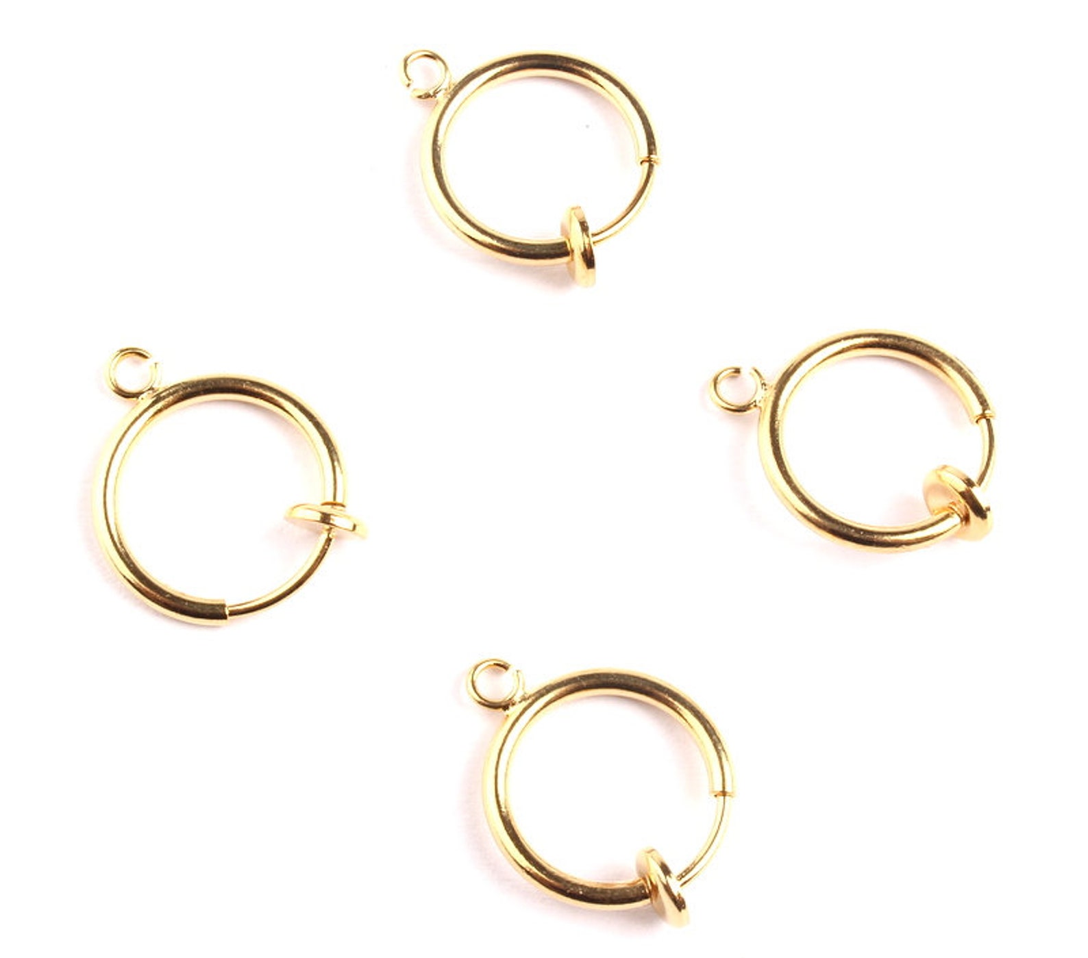 Spring Clasp - Circle Shaped Gold Filled- Gold Fill Spring Clasp - Open ...
