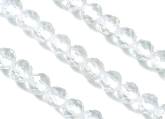 White Crystal Round Beads 2mm 15.5 inch Faceted Round | Etsy